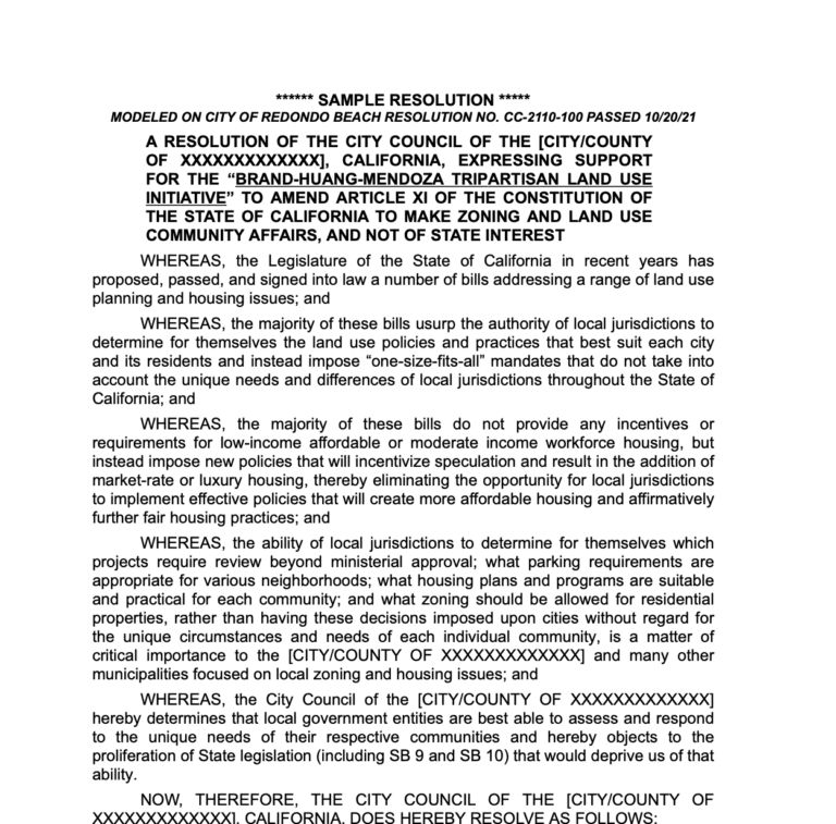 Sample Resolution – Our Neighborhood Voices